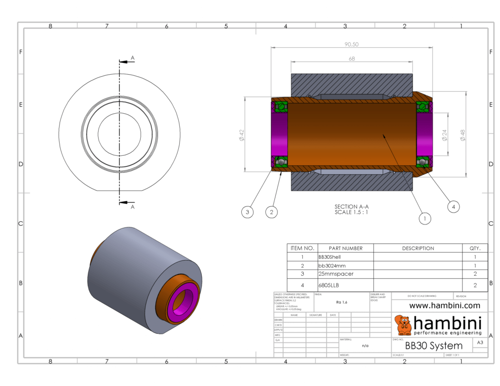 Hambini Racing BB30 Bottom Bracket Shimano Crankset (Black) - Hambini ...